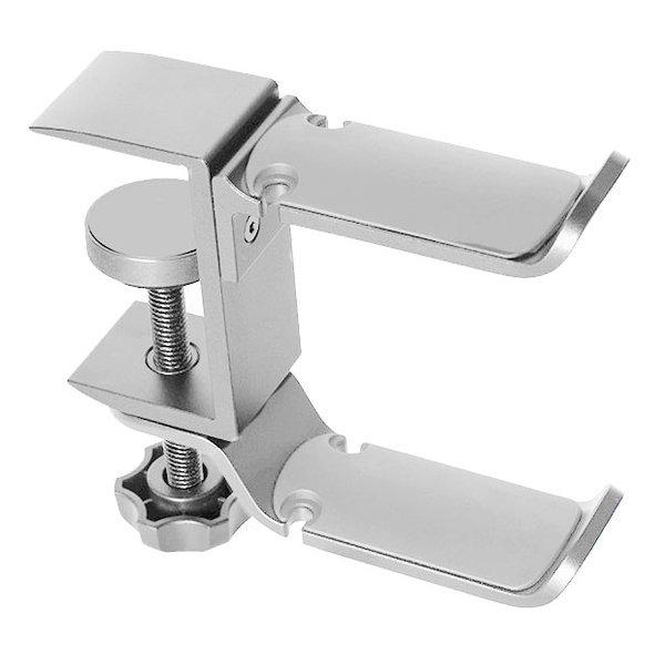 ヘッドホンや鞄、傘、上着などさっと掛けることができるアルミ製2段式 フック。耐荷重は最大5kg。