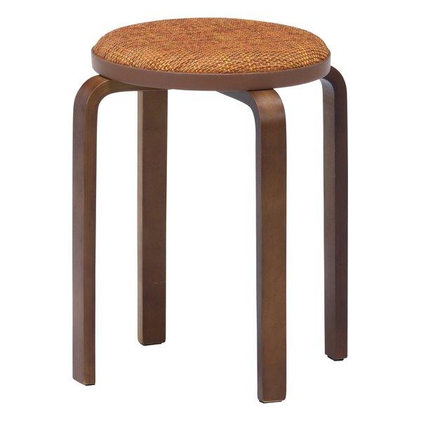 ファブリックと木の組み合わせが優しい雰囲気のスツール
