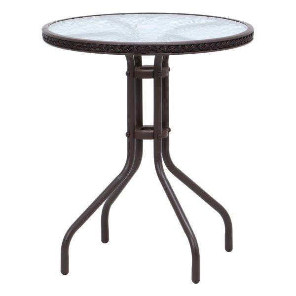 強化ガラスの天板で高級感のあるガーデンテーブル。