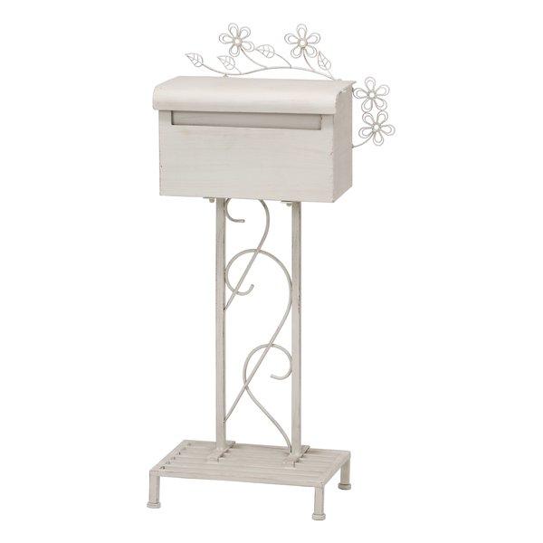 お花のモチーフがおしゃれなアンティーク調の郵便ポスト。