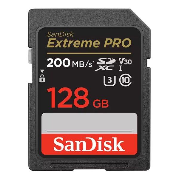 128GB Extreme PRO SDXC UHS-I メモリーカード - C10、U3、V30、4K UHD、SDカード