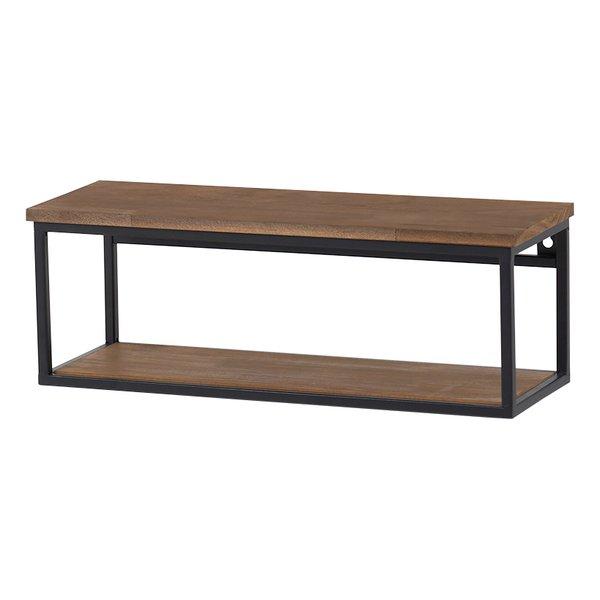 壁面スペースをオシャレなディスプレイに天然木とアイアンフレームのウォールシェルフ