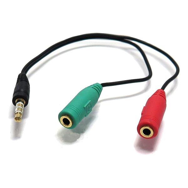 3.5mm 4極ステレオ2分岐ケーブル