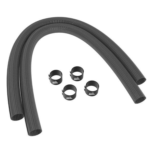 スチール製エンドキャップカバーで簡単に取り付け可能。水冷一体型CPUクーラーのチューブ用スリーブキット