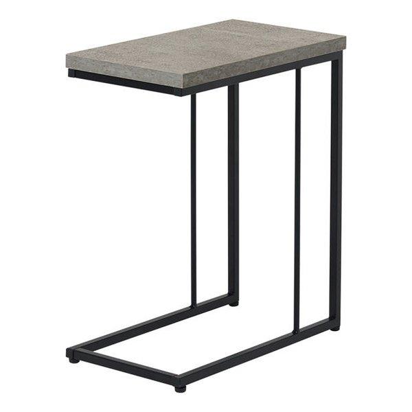 リアルなコンクリート柄に仕上げた天板にスチールを合わせたデザイン。コの字型の脚がソファサイズやベッド横で使いやすい仕様です。