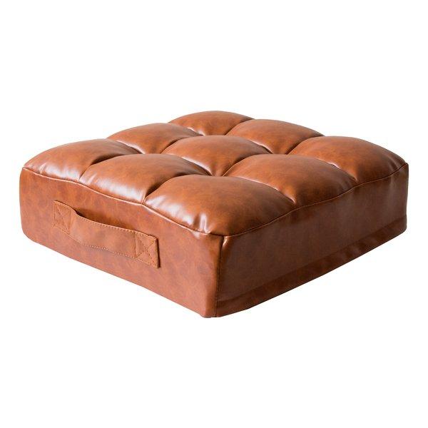 もこもことした座り心地の良い極厚座面とスタイリッシュなレザーの張地が特徴のクッション