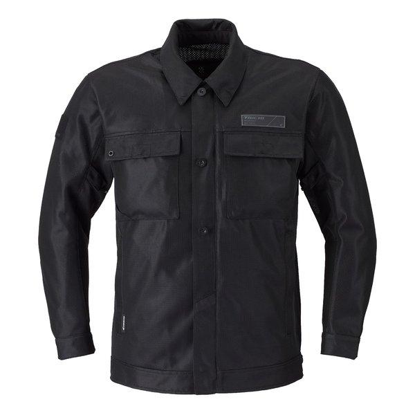 メッシュ生地を全面に採用し高い通気性を実現した、クラシックなワークシャツスタイルのエアスルージャケット