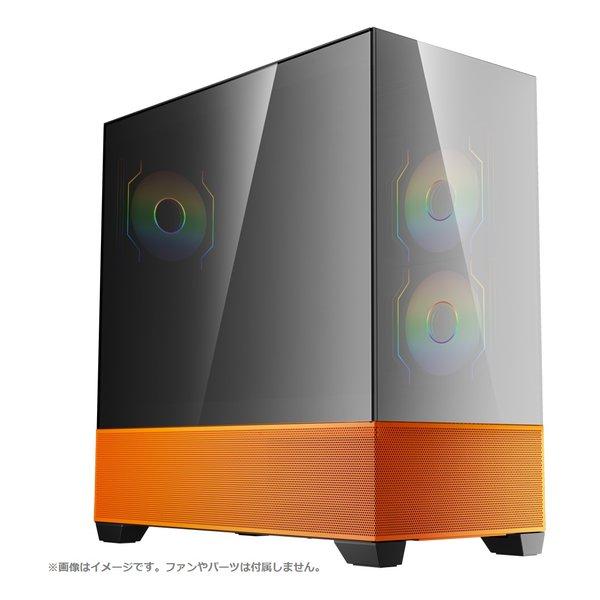 ミラーパネル採用のピラーレスミドルタワーケース