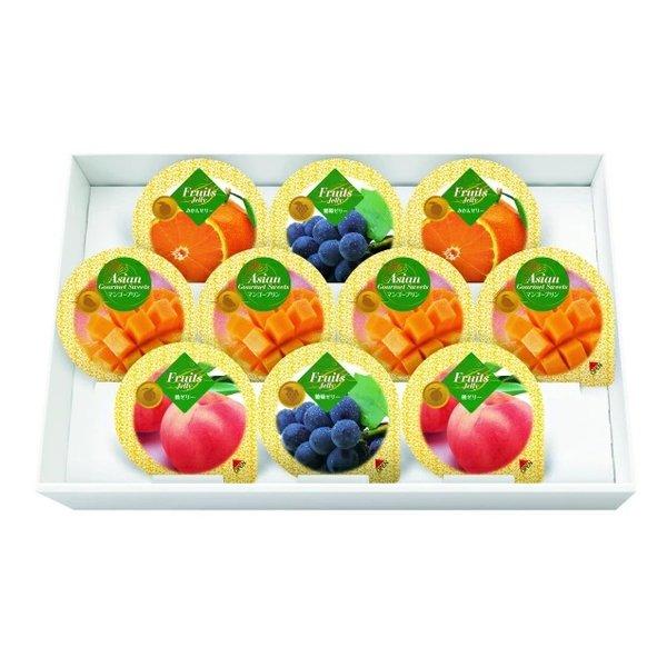 マンゴープリンと葡萄・桃・みかんゼリーの詰合せ