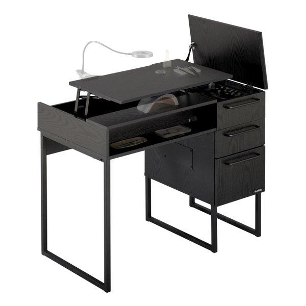 リフトアップ天板でセルフネイルが快適な収納付きデスク