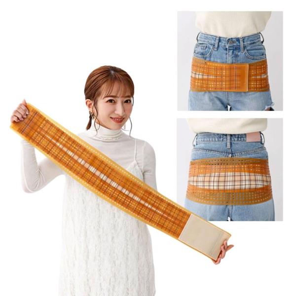 POINT1：ゴムベルトでしっかり固定　ゴムベルトで腸骨をしっかり固定しながら、2層、並びに上下2本に分かれた構造で、皮膚を張力で伸縮させ皮膚と筋肉の間に空間を作り出し、血液とリンパの流れをサポートします。POINT2：かわいいチェック柄　...