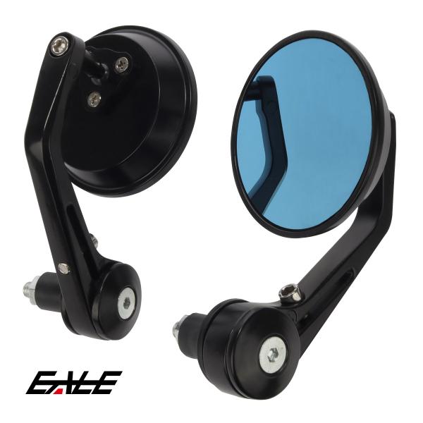 ラウンド型 バーエンドミラー ブルーミラー様々な車種とも相性の良いラウンド型バーエンドミラーです。ミラーをバーエンドに取付けることで、ハンドル周りがスッキリとします。後続車の眩しいライトも減光するブルーミラーを採用し、広角な凸面鏡で後方視野...