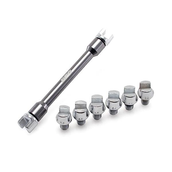 【ご購入後の当店からの連絡はご登録のメールアドレスに通知いたします。必ずご確認ください】【商品概要】8種類のレンチサイズを1つにすることで、様々な車種に対応する画期的なスポークレンチ。車両のニップルに合わせてビットを交換、1本でいろいろなレ...