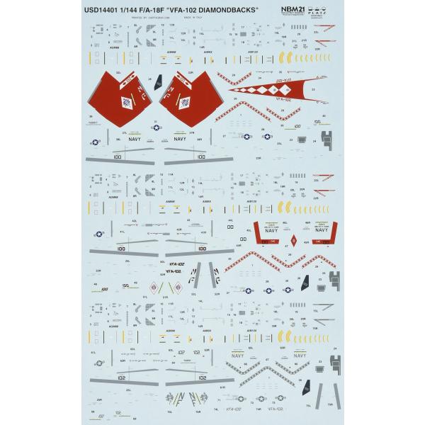 【ご購入後の当店からの連絡はご登録のメールアドレスに通知いたします。必ずご確認ください】【商品概要】デカール1/144 スケールカルトグラフ印刷1/144 アメリカ海軍 F/A-18F VFA-102 ダイヤモンドバックス デカール【商品説...