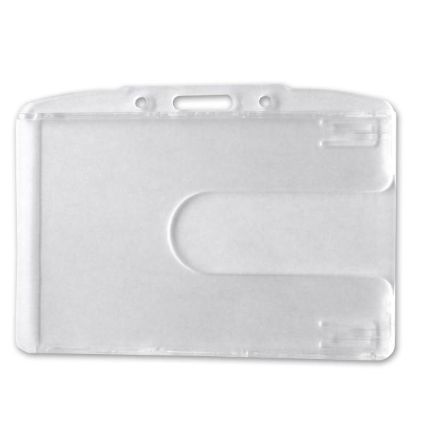 【ご購入後の当店からの連絡はご登録のメールアドレスに通知いたします。必ずご確認ください】【商品概要】つや消し仕上げ横型、横から出し入れ可能社員証・IDカードの1枚用取り出しに便利な指穴つき【商品説明】社員証・ＩＤカードなど収納に最適な硬いハ...