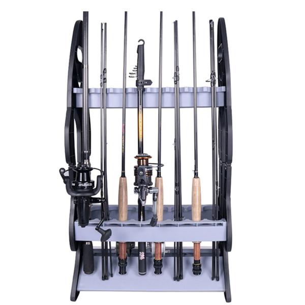 【ご購入後の当店からの連絡はご登録のメールアドレスに通知いたします。必ずご確認ください】【商品概要】釣竿 収納：収容本数は16本(8本×2列)竿 立て：両面に収容できる省スペース設計です16本までのあらゆるサイズのロッドでも、リールをつけた...