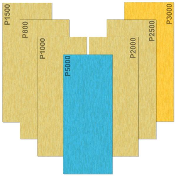 【ご購入後の当店からの連絡はご登録のメールアドレスに通知いたします。必ずご確認ください】【商品概要】耐水性ペーパーヤスリ 800 1000 1500 2000 2500 3000 5000、各5枚35枚入り水研ぎ（水にぬらした研磨）に強く。...