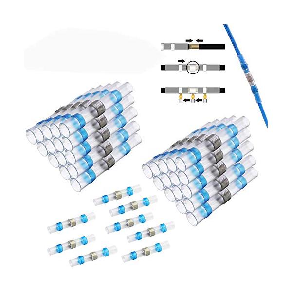 【ご購入後の当店からの連絡はご登録のメールアドレスに通知いたします。必ずご確認ください】【商品概要】★安全で操作が簡単：圧着は必要ありません。皮をむいたワイヤーをはんだスリーブに入れ、加熱して接続を完了します。透明なスリーブが正確な検査を提...