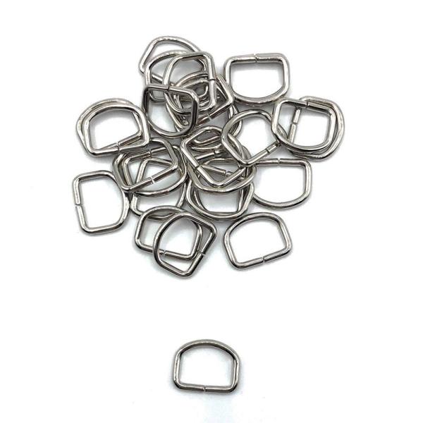 【ご購入後の当店からの連絡はご登録のメールアドレスに通知いたします。必ずご確認ください】【商品概要】幅（内径）10ｍｍ 高さ（内径最大値）8ｍｍ 線材の太さ1.6ｍｍ ● 材質：鉄 　販売個数:20個 ● カラー/メッキ シルバー色/ニッケ...