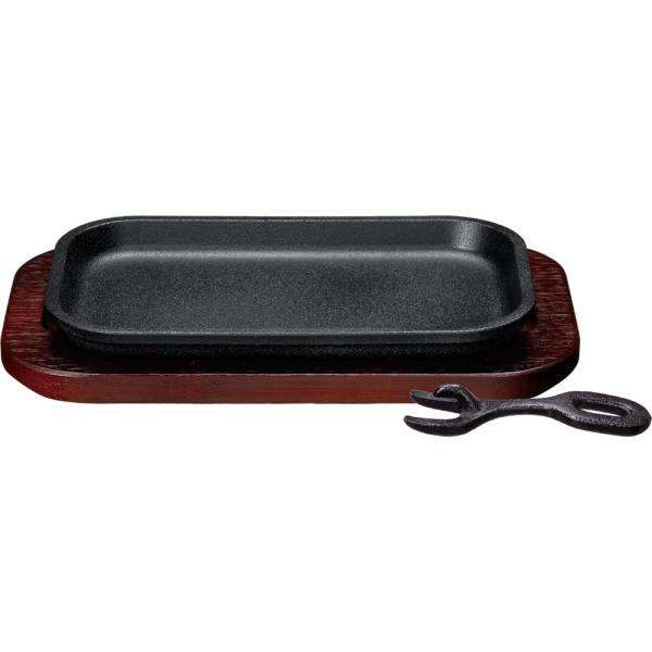 【ご購入後の当店からの連絡はご登録のメールアドレスに通知いたします。必ずご確認ください】【商品概要】商品サイズ:約幅25×奥行14.5×高さ2.8cm、ステーキ皿サイズ:約幅21×奥行13×高さ2cm生産国:中国IH・ガス火・オーブン可能ス...