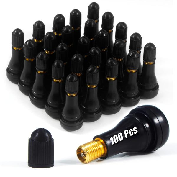 【ご購入後の当店からの連絡はご登録のメールアドレスに通知いたします。必ずご確認ください】【商品概要】【規格】TR413CL　エアバルブ100個入り【サイズ】全長：約50mm　バルブ直径：約19mm になります！【素材】天然ゴム、亜鉛合。 金...