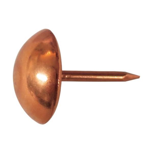 【ご購入後の当店からの連絡はご登録のメールアドレスに通知いたします。必ずご確認ください】【商品概要】●寸法(mm)d：1.6●全長(mm)：22●頭部径(mm)：16●パック入数(本):4●銅【商品説明】説明●椅子や太鼓の革張りに使用します...