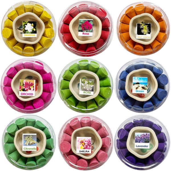 【ご購入後の当店からの連絡はご登録のメールアドレスに通知いたします。必ずご確認ください】【商品概要】暮らしを彩る、香りのコレクション。人気の9種類の香りが楽しめる塔香セットです。ジャスミン、ローズ、ナイトジャスミン、オーキッド、モーク、オー...