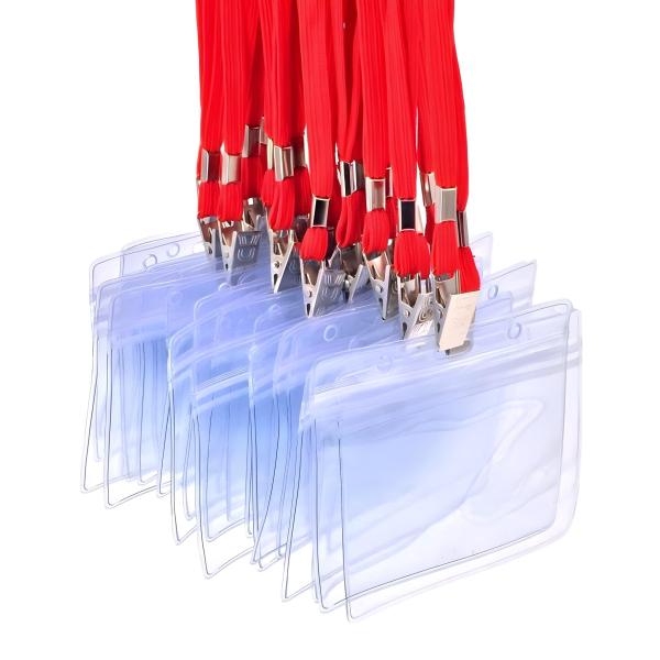 【ご購入後の当店からの連絡はご登録のメールアドレスに通知いたします。必ずご確認ください】【商品概要】?透明IDカードホルダーはパーティーや展示会、イベント、研修、会議、社員証入れなど大量に必要になることも多いため、業務用の名札入れ5枚のセッ...