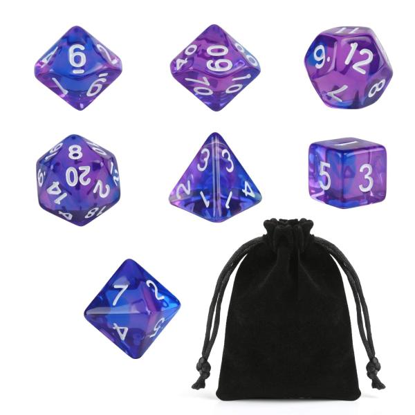 【ご購入後の当店からの連絡はご登録のメールアドレスに通知いたします。必ずご確認ください】【商品概要】ダイスサイズ：1.5cm-2cm；カラー：パープル多面体ダイス：1-D4, 1-D6, 1-D8, 1-D10, 1-Tens10、1-D1...