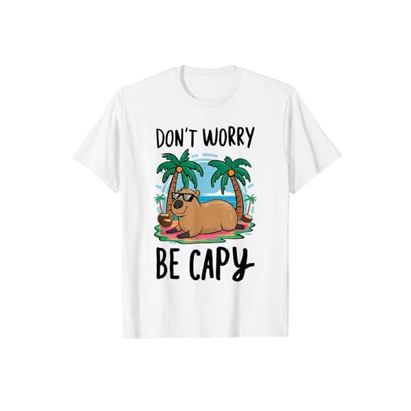 【ご購入後の当店からの連絡はご登録のメールアドレスに通知いたします。必ずご確認ください】【商品概要】男性/女性/子供に最適なギフトアイデア - Don't Worry Be Capyシャツ。 お父さん、お母さん、兄弟、姉妹、夫、妻、叔父、若...