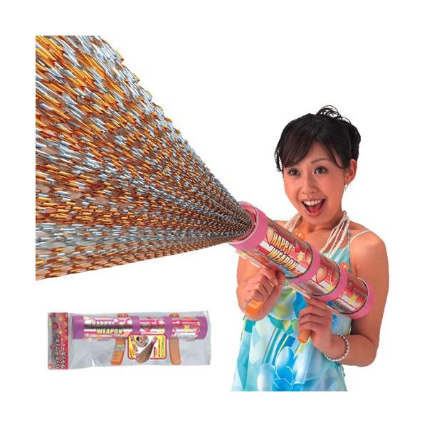 大型のバズーカ型クラッカーです。金銀メタルテープ100本が、超ド派手に豪快に飛び出します。結婚式・ウェディングパーティ・披露宴・二次会など、お祝いやおめでたい時に最適です。結婚式などのブライダルだけでなく、二次会、誕生日、イベント、フェス、...