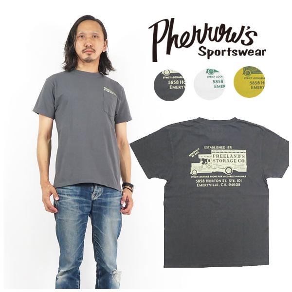 カンパニー系デザインで、大きくトラックが描かれたインパクトのあるイラストが、染み込み＆抜染でプリントTシャツ。ボディはヘビーウェイトで人気の高いPTボディ。ガシガシとした素材感に、厚手なネックリブは代名詞です。【PHERROWS】【爆買】