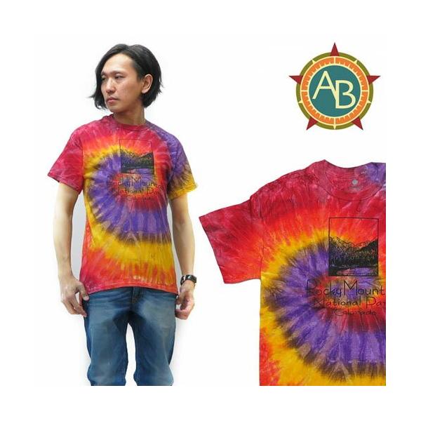 ■AMERICAN BACK COUNTRY アメリカンバックカントリー タイダイ染め 半袖 Tシャツ MOUNT ROCKY TYEDYE モデル身長１７５センチ　体重５８キログラム　Mサイズを着用AMERICAN BACKCOUNTRY...