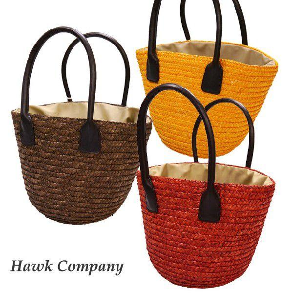 商品番号：”hawk3229”アクセサリーや革製品が人気のブランド「HAWK」からナチュラルな天然素材を使用したかごバッグの登場です。かご部分はストロー（麦）素材。風合い豊かでカジュアルな装いにバッチリです。収納力がありちょうどいい大きさ、...