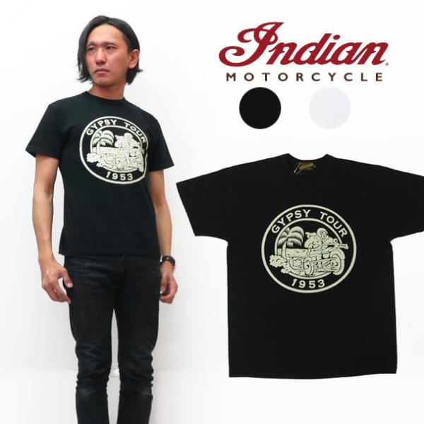 ■インディアンモーターサイクル Indian Motorcycle 半袖 プリント Ｔシャツ &amp;quot;GYPSY TOUR&amp;quot; IM78270 モデル身長１７５センチ　体重５８キログラム　Mサイズを着用人気のバイ...