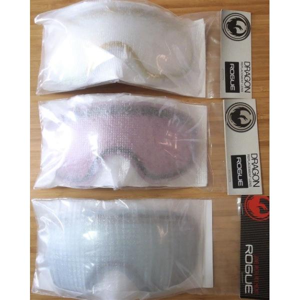 DRAGON 日本正規品 【ROGUE】スペアレンズカラー SKY BLUE IONIZED、J.GOLD IONIZED(日本限定カラー）、J.PINK（日本限定カラー）※レンズは包装で封がされているため一枚目の写真のように見づらくなって...