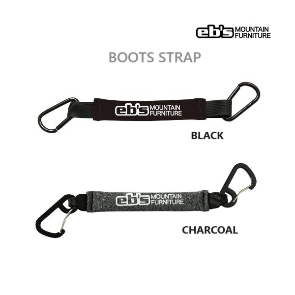2025年11月以降にeb's日本正規メーカーより入荷した商品です。ブーツをまとめて持ち運べるネオプレーン製ストラップ〇左右のカラビナをブーツに通し持ち運びに便利。〇サイズ : 20×2.5cm　(カラビナ部分除く)〇素材 : ポリエステル...