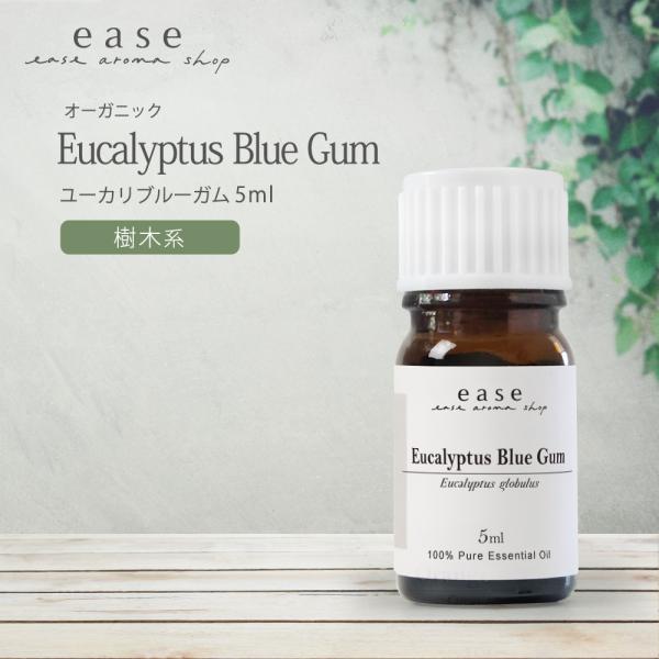★【オーガニック】ユーカリブルーガム 5ml　　【精油/エッセンシャルオイル/アロマオイル】★[AEAJ表示基準適合認定精油]【学　名】 Eucalyptus　globulus【科　名】 フトモモ科 【原産地】 インド【抽出部】 葉・枝 【...