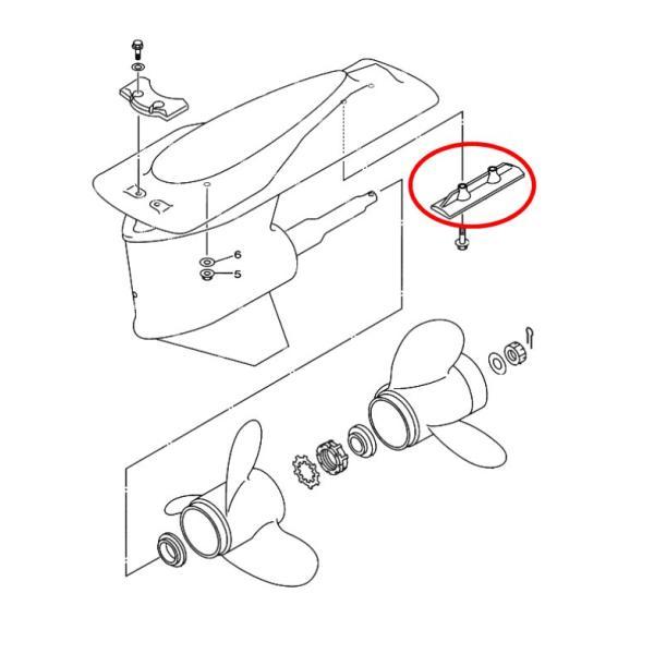 ヤマハ　ドライブユニット 純正アノード ジンク 防食亜鉛 ボート、漁船用ドライブユニット（ツインローテションプロペラ、TRP）のロワーケース（ギヤケース）に使用されております。違うアノードを使っている場合もありますので、適合はヤマハ発動機の...