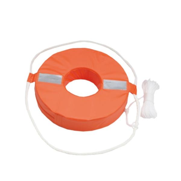 小型船舶用 救命浮環OL-C2型交通省認定 船舶検査対応品 桜マーク付き16メートルの救命ロープ付きサイズ：直径40cm×内径15cm×厚さ8cm本体重量:約620ｇ浮力：9.3kgJCI承認品・型式承認番号：第5811号製造：日本製メーカ...