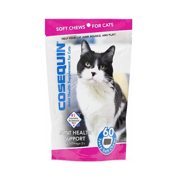 ニュートラマックス社のコセクイン 猫用 グルコサミン、コンドロイチン、オメガ３関節健康用サプリメント 60粒入りです。 ソフトチュータイプでおやつ感覚で召し上がれます。猫の関節の健康にお役立てください。使用方法：ペットの体重:　最初の4−6...