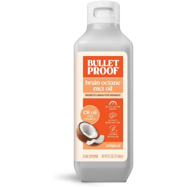 Bulletproof ブレインオクタン C8 MCTオイルは、100％ココナッツオイルから抽出された純粋MCTオイルで、すばやく体内でキトエネルギーを生産するサポートをします。無味無臭です。本製品は大容量946ml入りになります。使用方法...