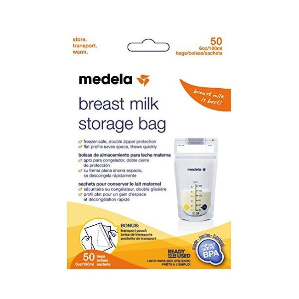 メデラ社製の母乳保存バッグです。同社の搾乳器に使用でき、直接袋に入れることができます。