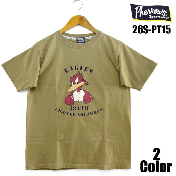 ■ＳＰＥＣＳブランド：Pherrow's フェローズ商品名：'EAGLES'プリントＴシャツ商品番号：26S-PT15取扱サイズ：M (38)　L (40)　XL (42)カラー：L.Olive White材質：綿100%■ＣＨＥＣＫ　ＰＯ...