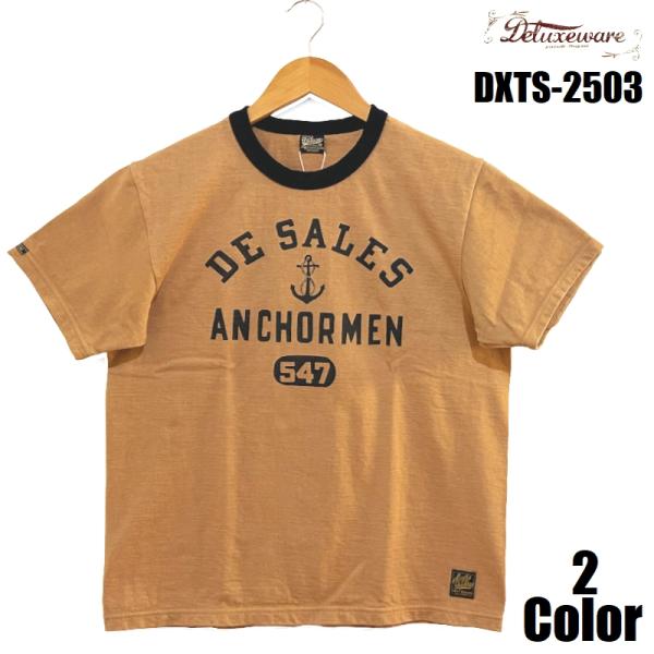 ■ＳＰＥＣＳブランド：DELUXEWARE デラックスウエア商品名：'ANCHOR'リンガーＴシャツ商品番号：DXTS-2503取扱サイズ：S (36)　M (38)　L (40)　XL (42)カラー：OldGold White材質：綿1...