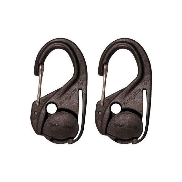 ■ひもを本体に通して引っ掛けるだけで、簡単にひもをピンと張れる便利なコード締め具です。