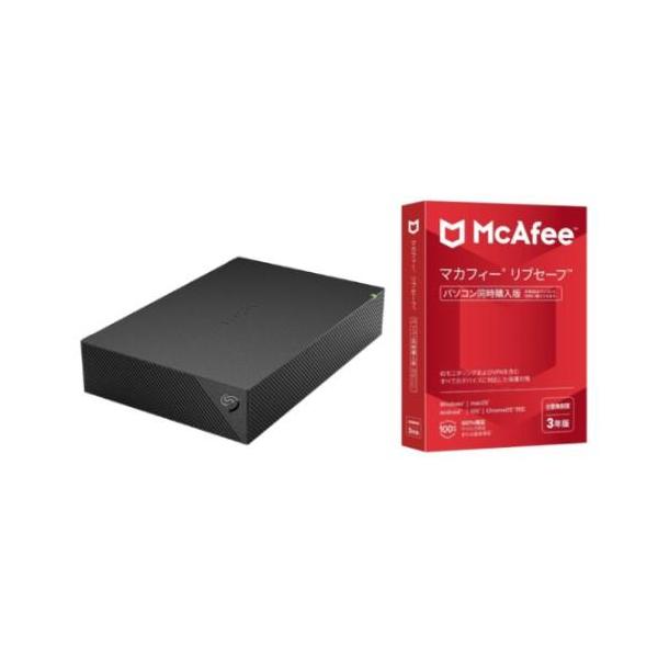 ■4981254072486　HD-SGDA2U3-B Seagate製ドライブ内蔵 CMR方式採用 HDD 2TB　と　4993871120815　マカフィー リブセーフ 3年 同時購入版　のセット