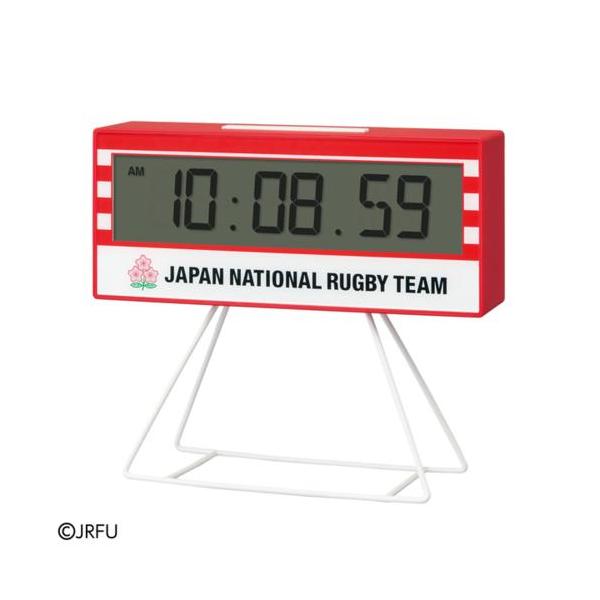 【発売日：2023年07月21日】■ラグビー日本代表オフィシャルライセンス商品■ラグビー日本代表を象徴するストライプに桜のエンブレムをデザインした特別仕様のデジタル時計■置くだけでなく、壁に掛けてご使用できます■お部屋のインテリアとしてギフ...
