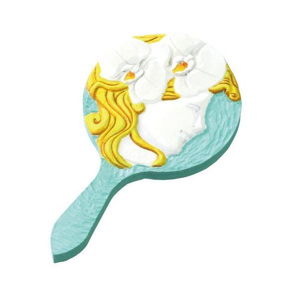 ■かわいい手鏡の白彫板タイプ！