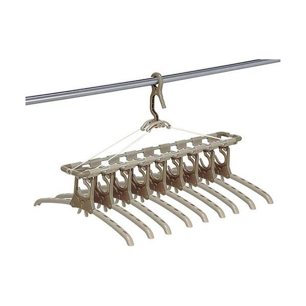 ■折りたたみ式のハンガーなのでTシャツなどの首元から差し込め、伸ばさずに簡単に干せます。取り入れもつまみをつまめばワンタッチで取り込めます■縦吊り用のフックがついているので省スペースで収納できます■7連式のハンガーですが、ハンガーはひとつず...